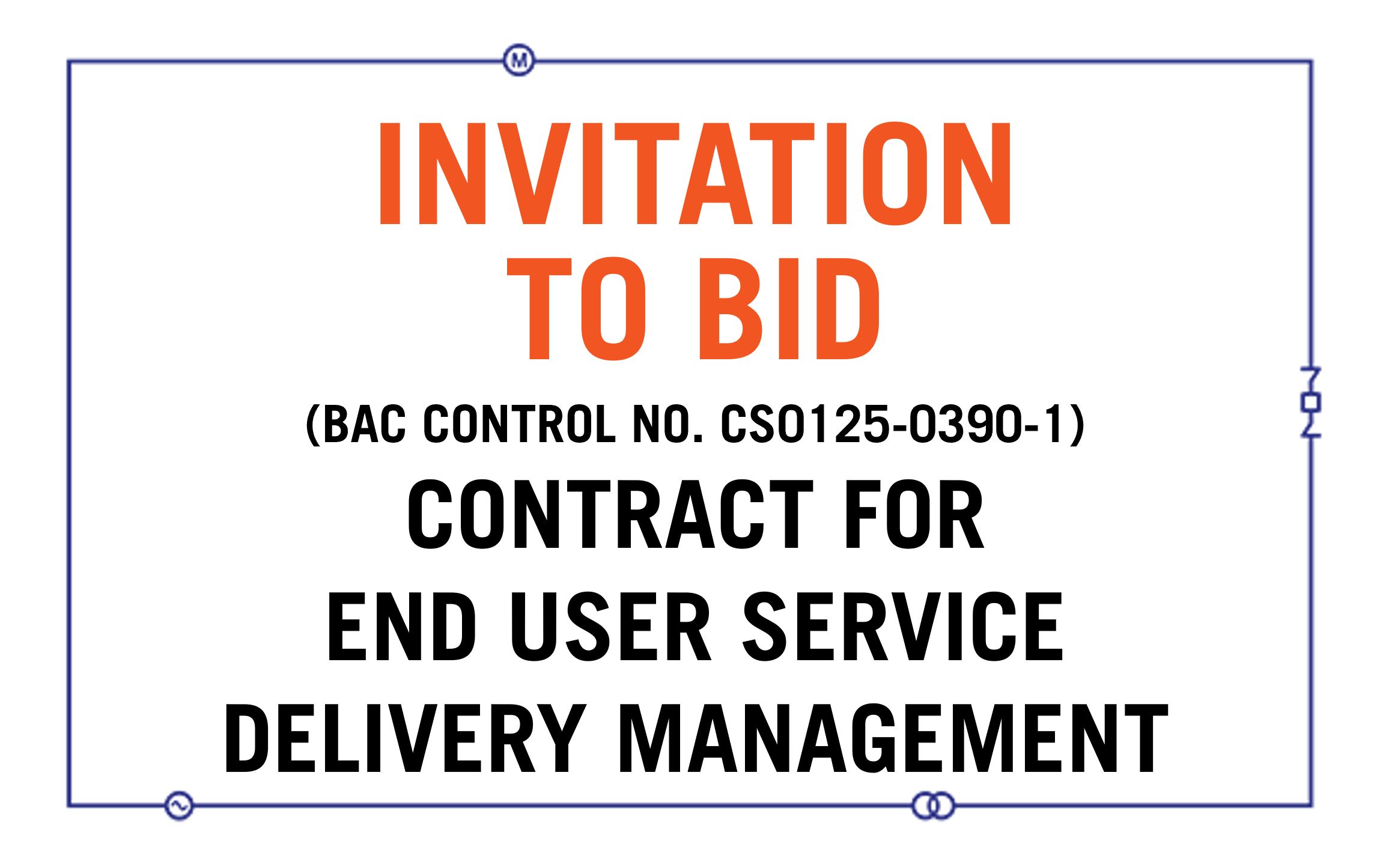 CONTRACT FOR END USER SERVICE DELIVERY MANAGEMENT (BAC CONTROL NO ...
