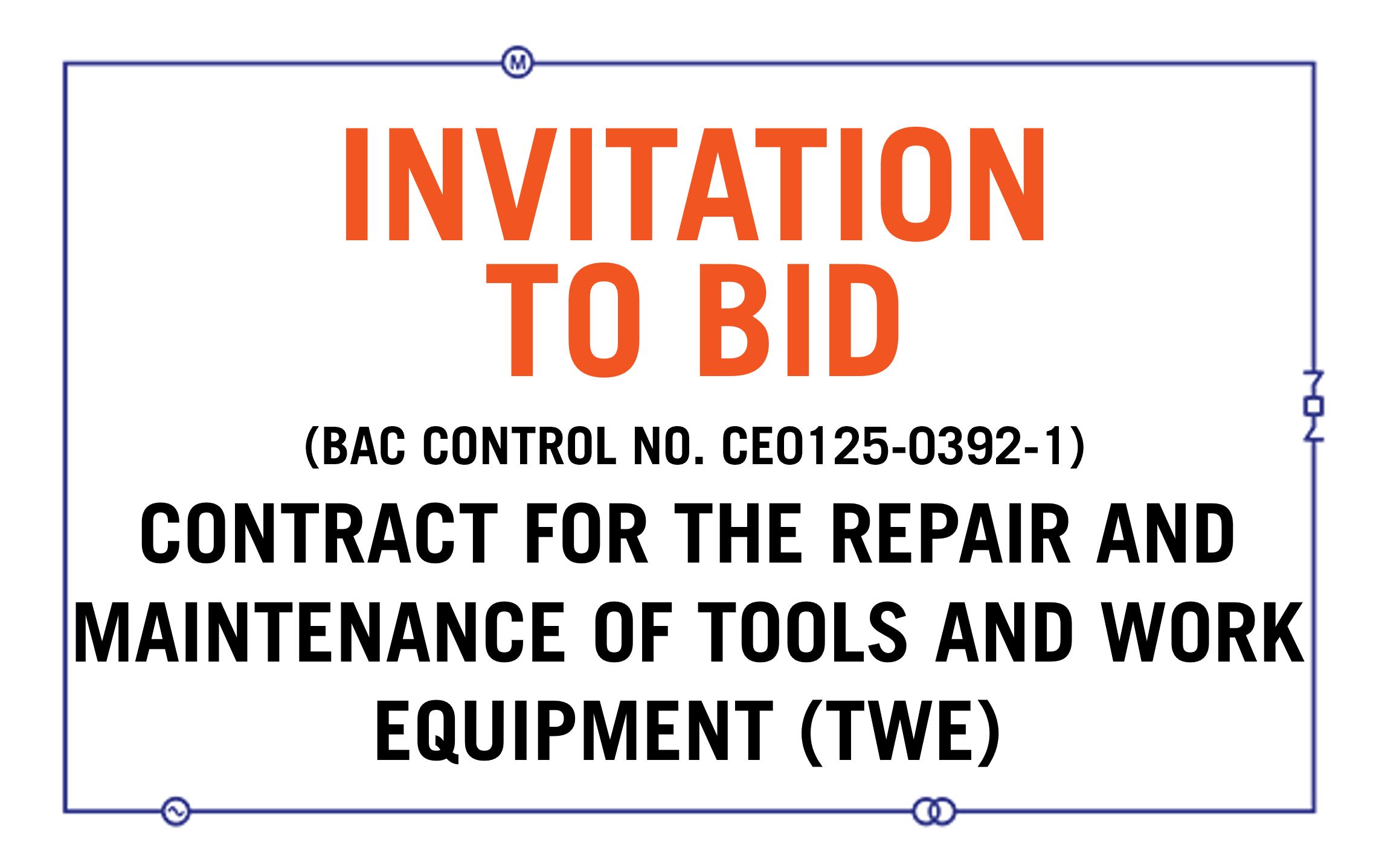 CONTRACT FOR THE REPAIR AND MAINTENANCE OF TOOLS AND WORK EQUIPMENT ...