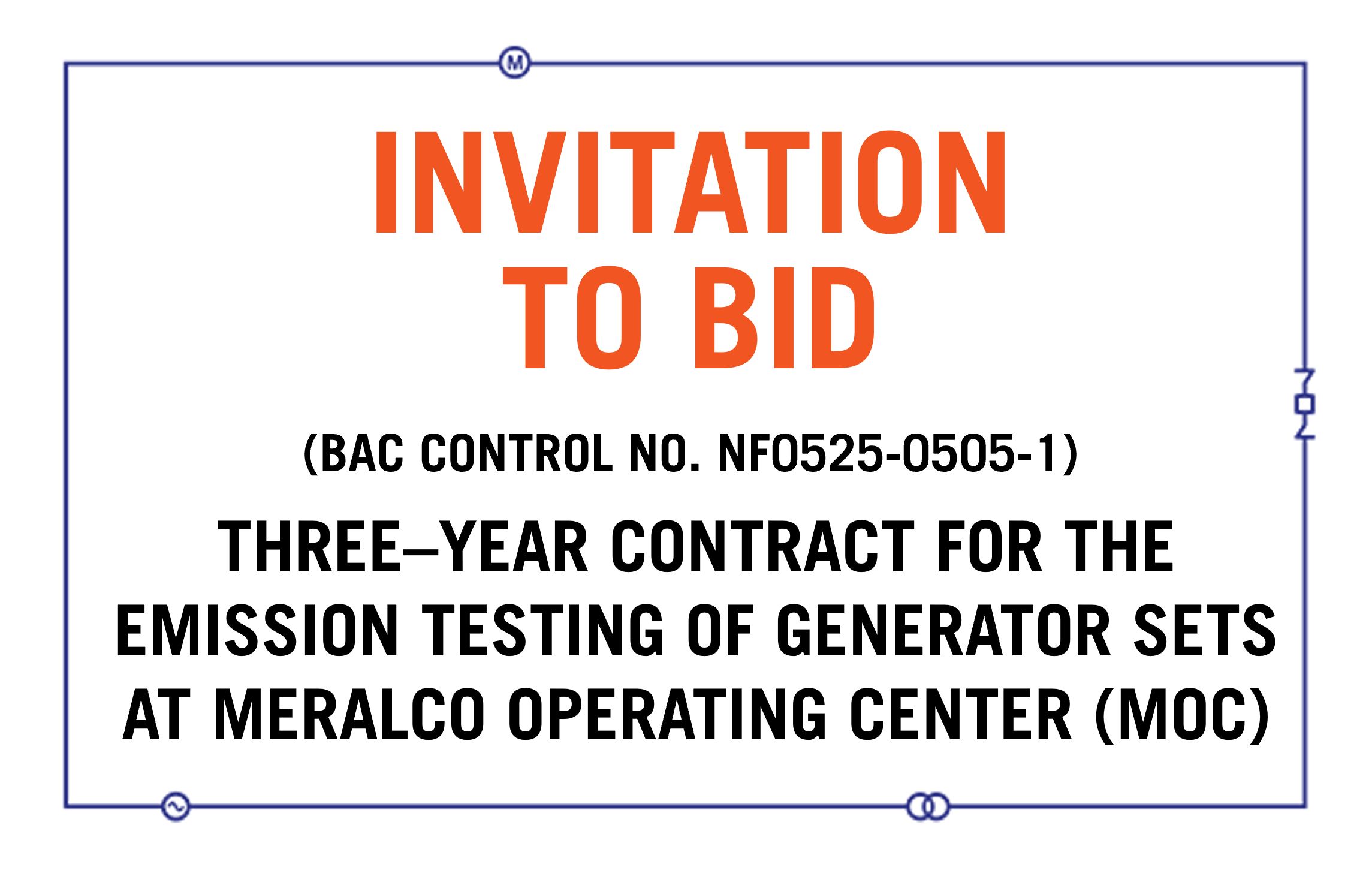 THREE–YEAR CONTRACT FOR THE EMISSION TESTING OF GENERATOR SETS AT ...