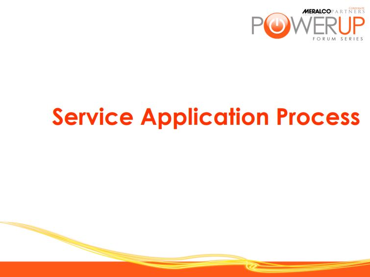 Service Application Process | Meralco