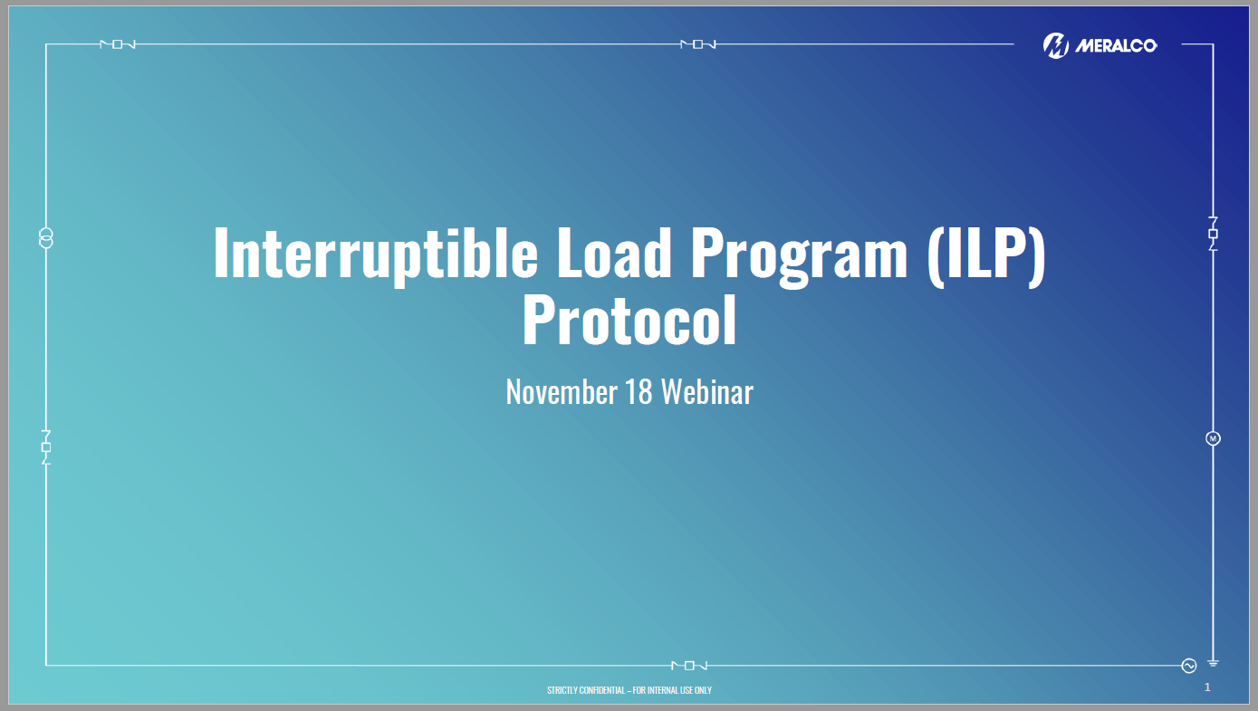 Nov18 Power Up Live – Interruptible Load Program (ILP) Protocol | Meralco